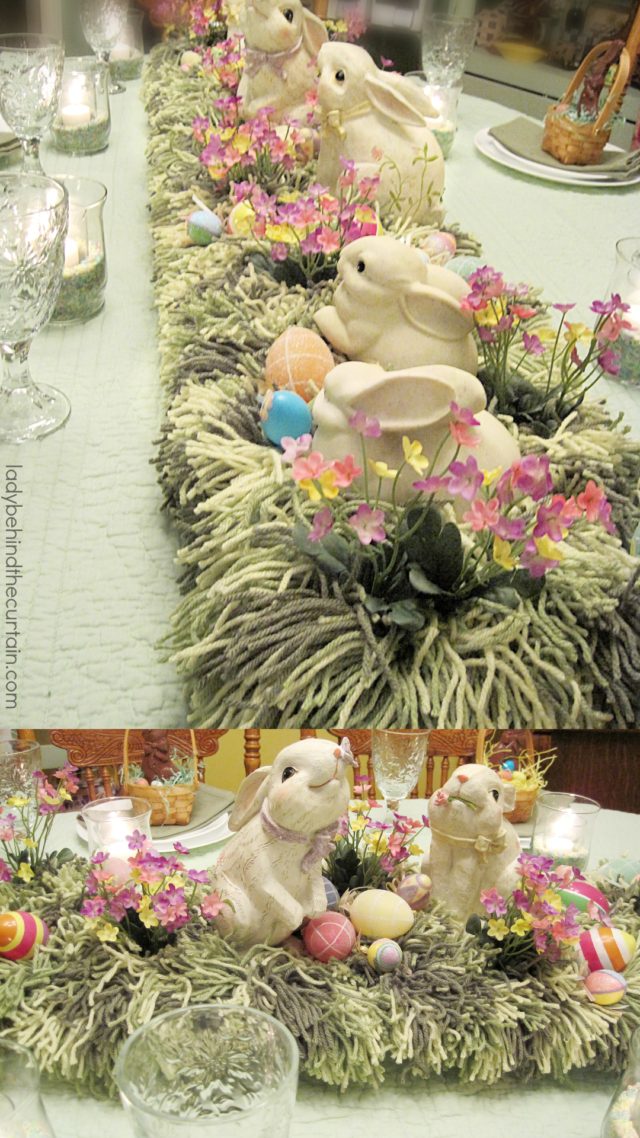How to Create an Easter Table Using Yarn as Grass!