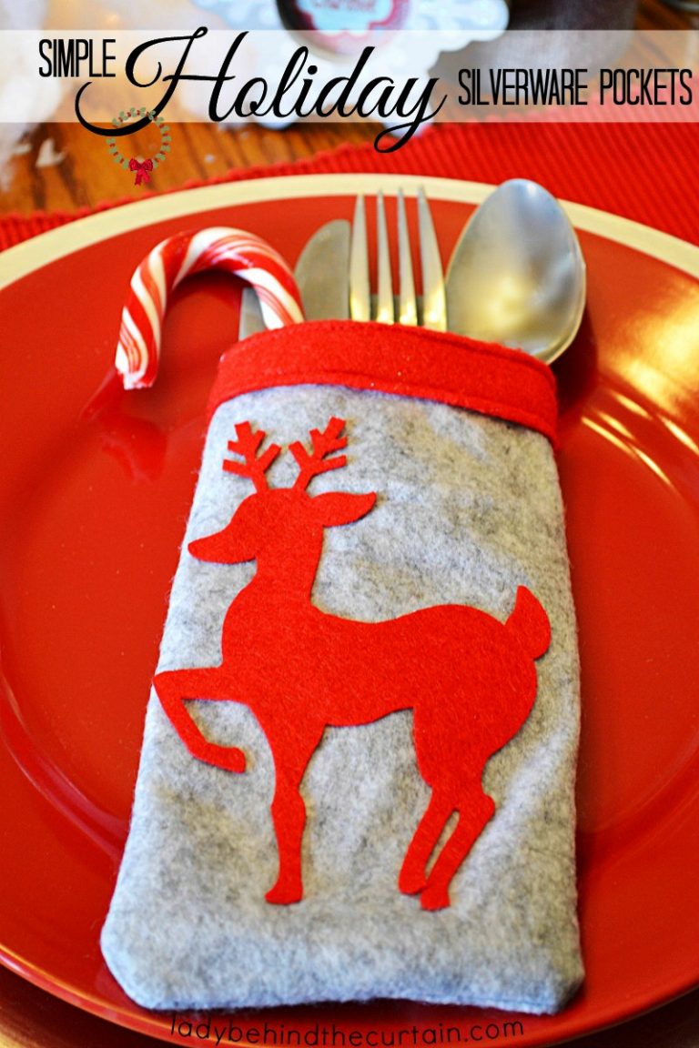 Simple Holiday Silverware Pockets, christmas table