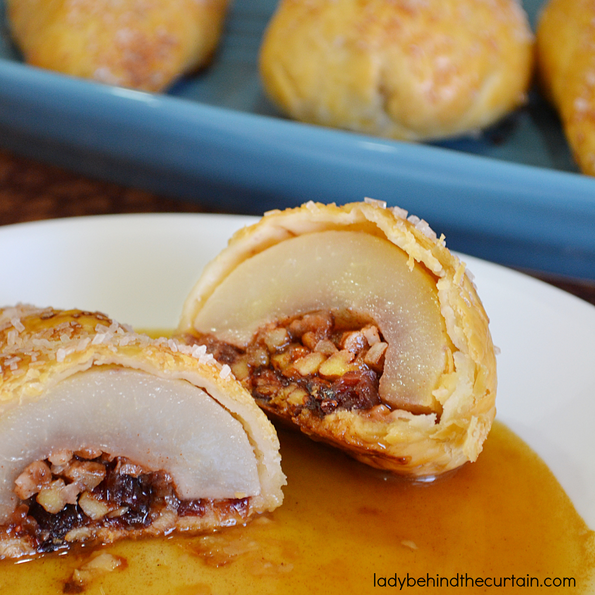 Stuffed Pear Dumplings with a Maple Orange Sauce