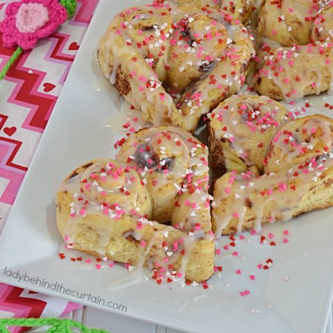 Sweetheart Cinnamon Rolls, easy valentine's day party dessert