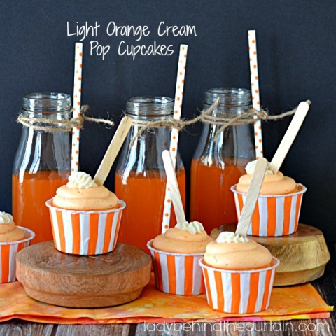 Light Orange Cream Pop Cupcakes