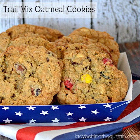Chewy Trail Mix Oatmeal Cookies