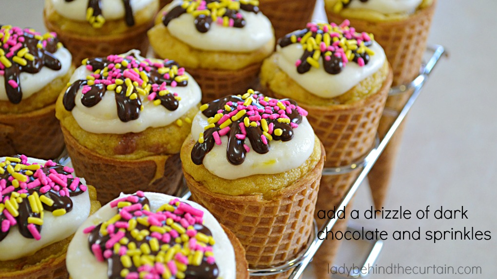 Banana Split Ice Cream Cone Cupcakes