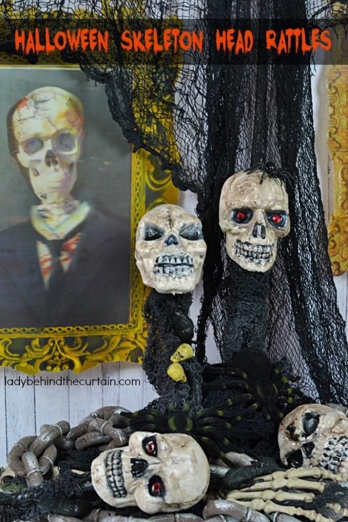 Dollar Tree Halloween Party Skeleton Head Rattle Party Favors