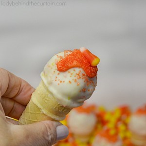 Mini Candy Corn Pinata Cake Pop Cones