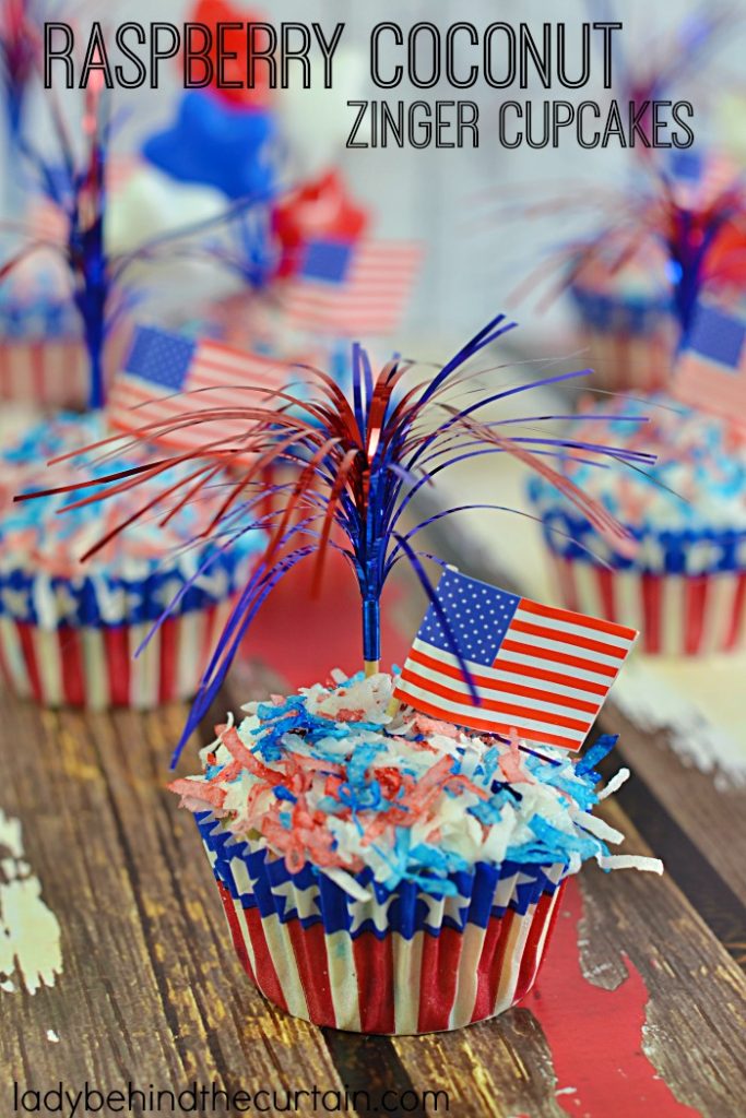 Raspberry Coconut Zinger Cupcakes