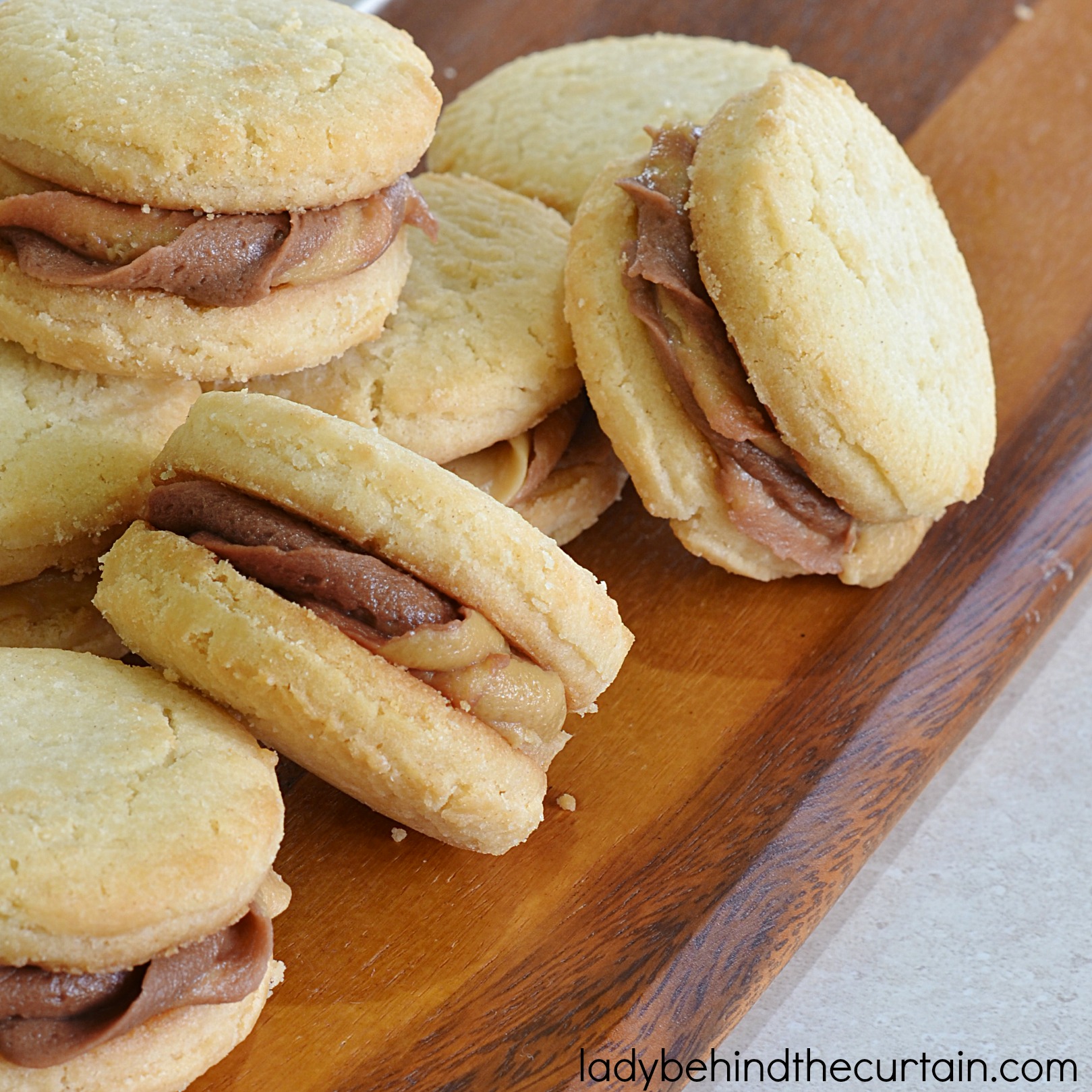 Easy Chocolate Cookie Butter Swirl Sandwich Cookies