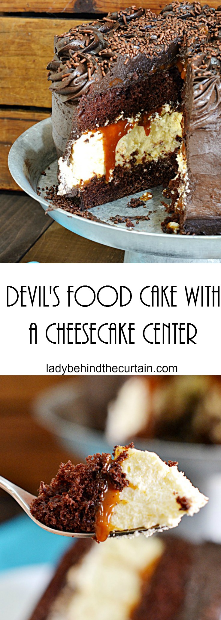 Devil's Food Cake with a Cheesecake Center