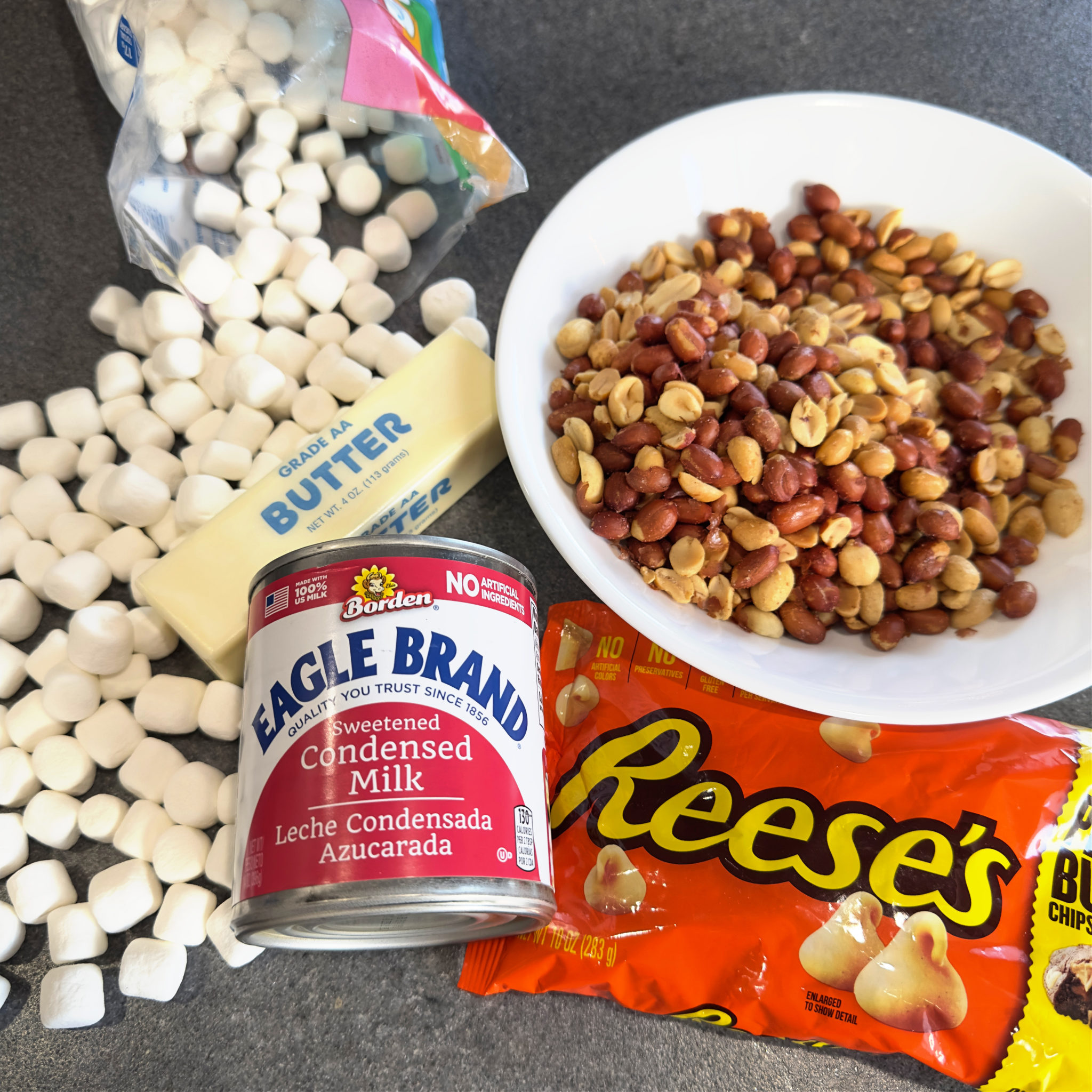 Homemade PayDay Fudge Bars