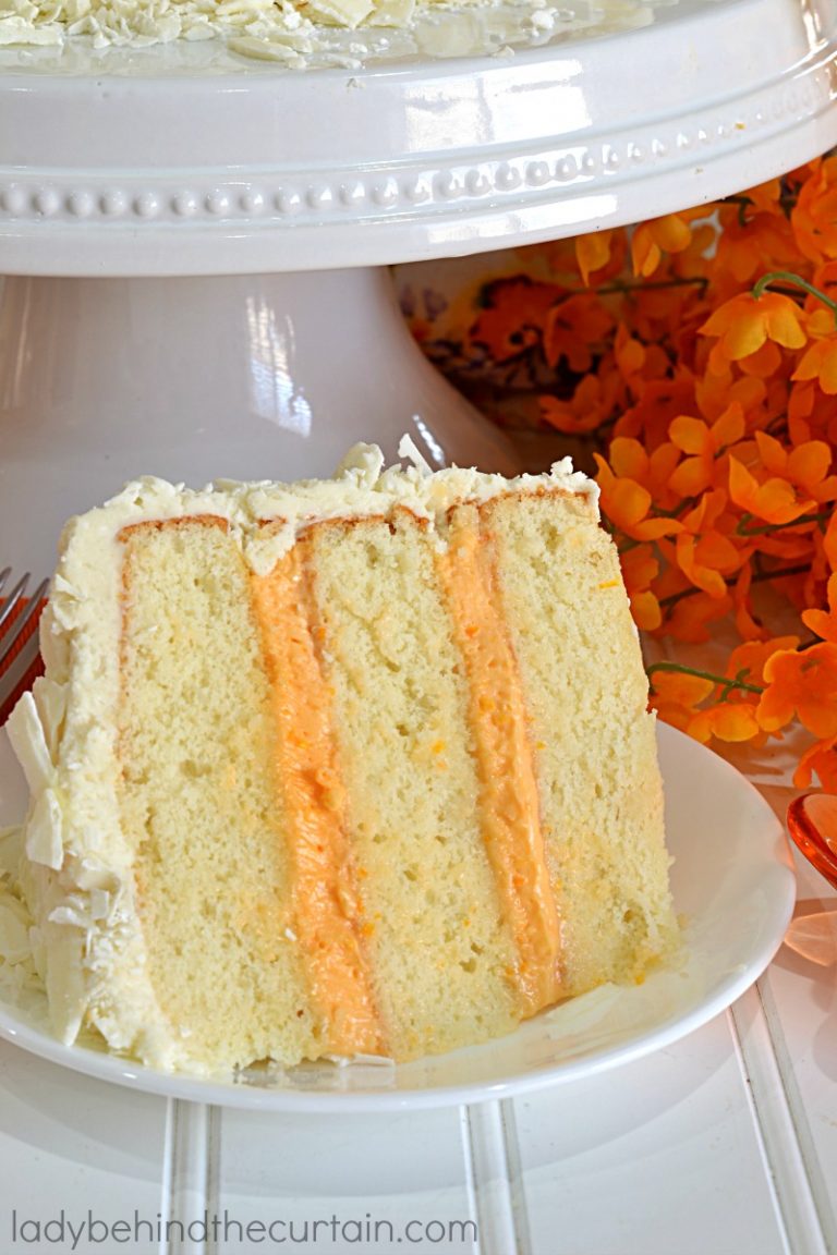 White Chocolate Orange Cream Filled Cake, easter cake, spring cake