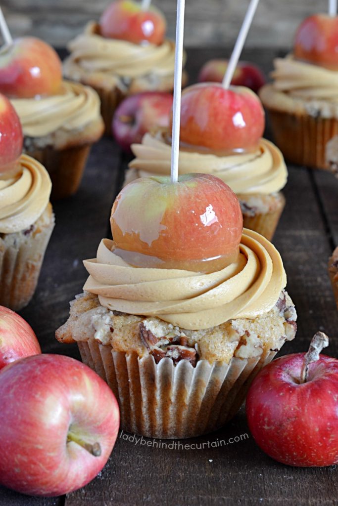 Mini Caramel Apple Cupcake Toppers