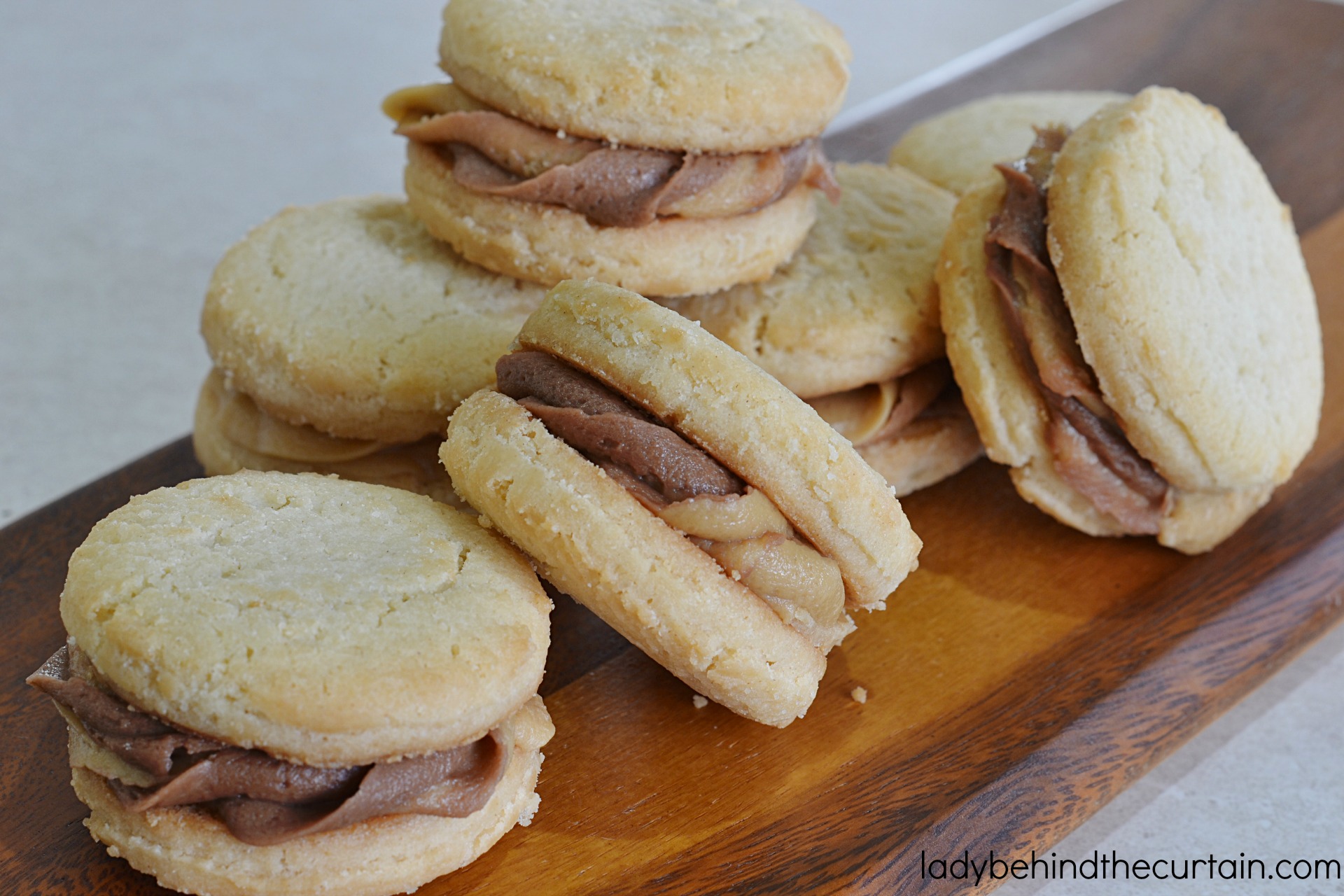 Easy Chocolate Cookie Butter Swirl Sandwich Cookies