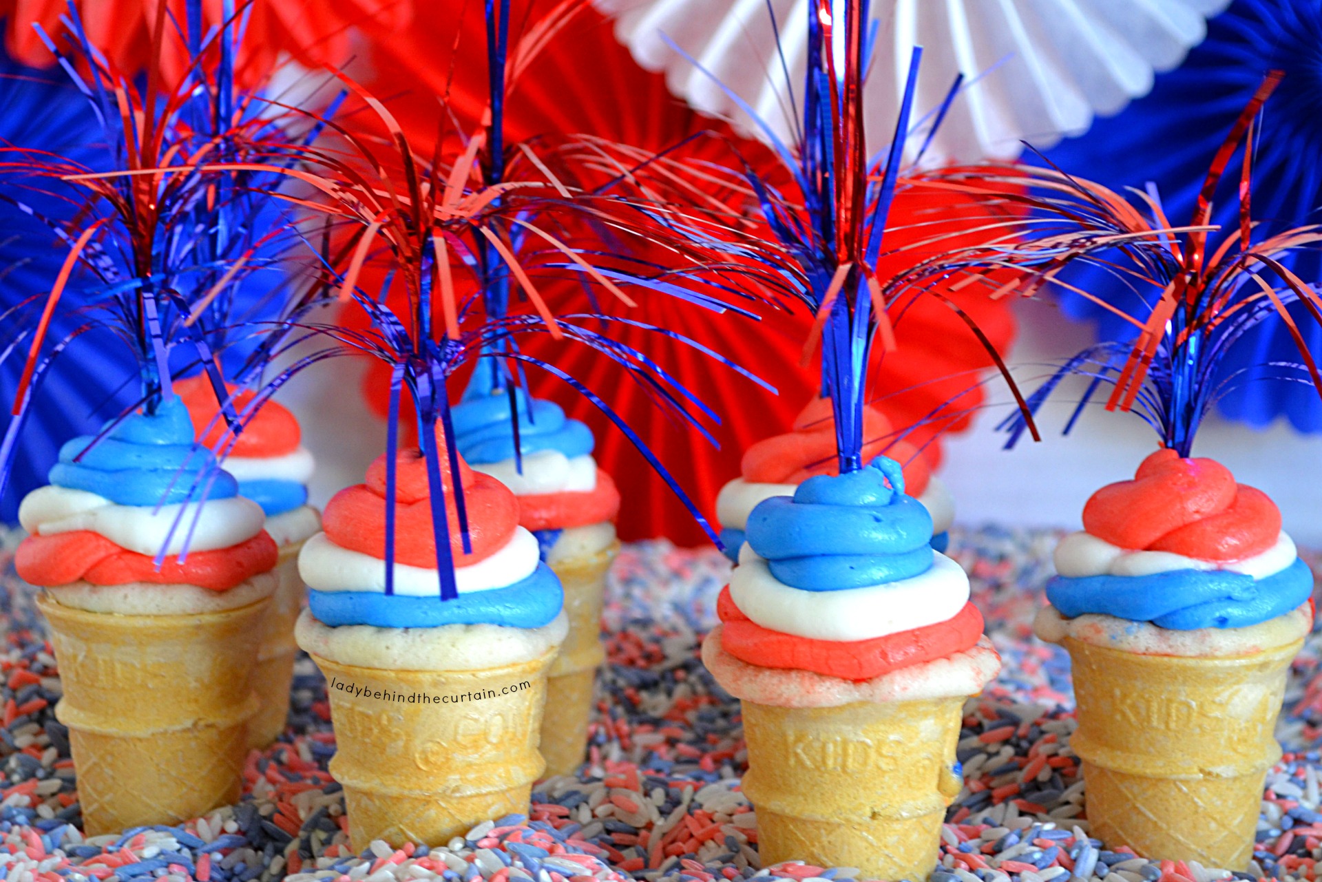 Almond Cherry Mini Cone Cupcakes