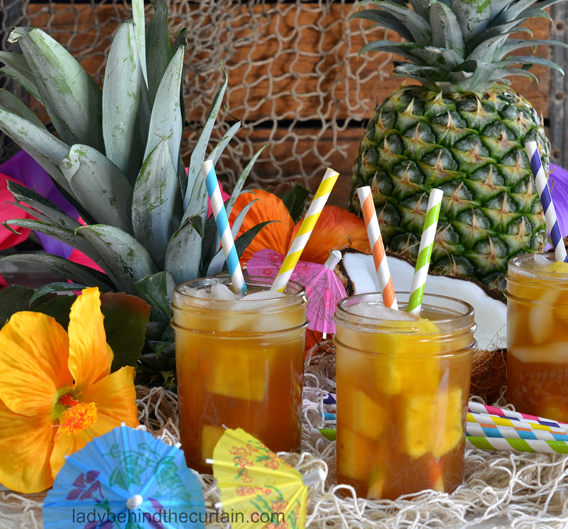 All Natural Pineapple Coconut Iced Tea