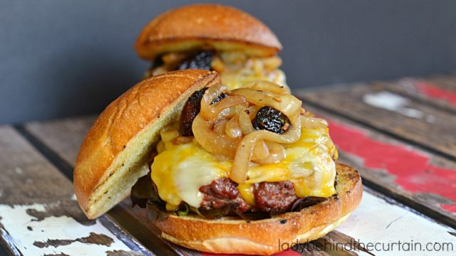 Caramelized Onion and Fig Burgers