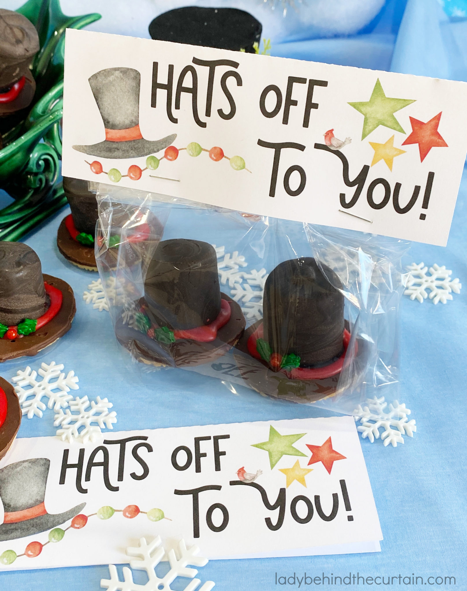 Easy Chocolate Covered Marshmallow Snowman Hat Treats