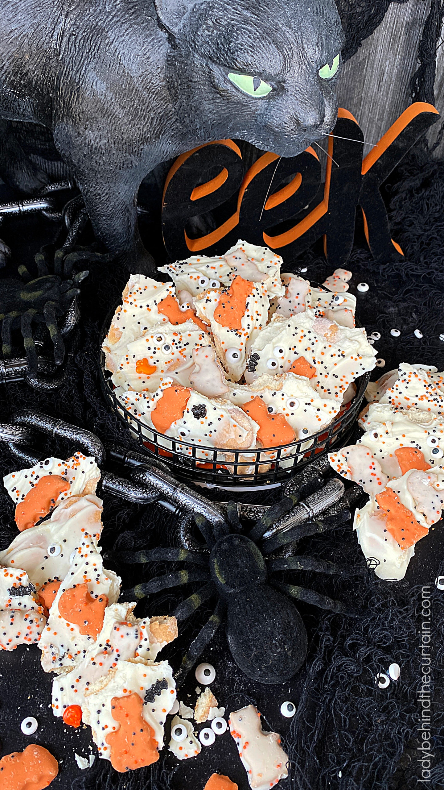 Bats and Cats Halloween Bark