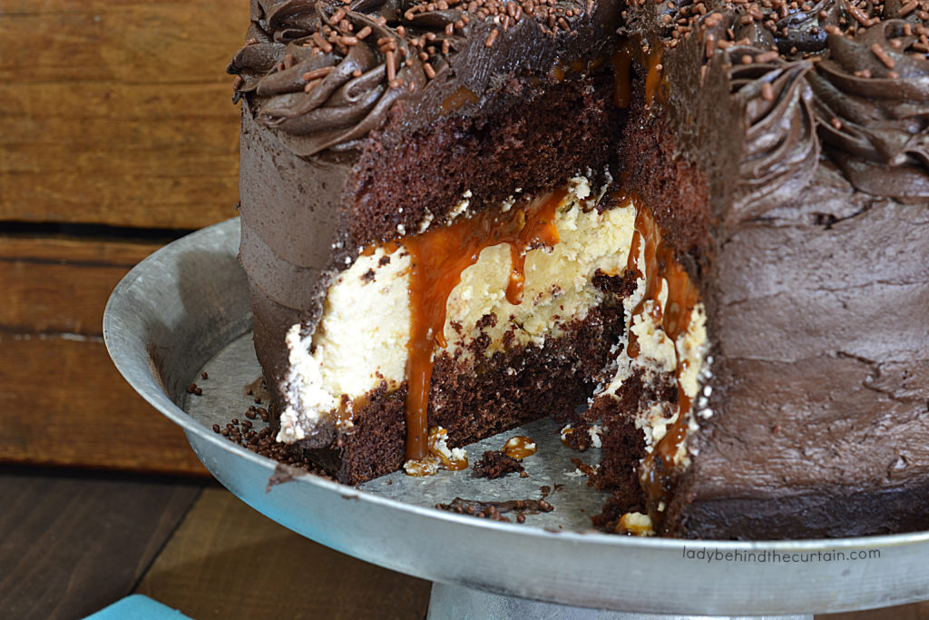 Devil's Food Cake with a Cheesecake Center