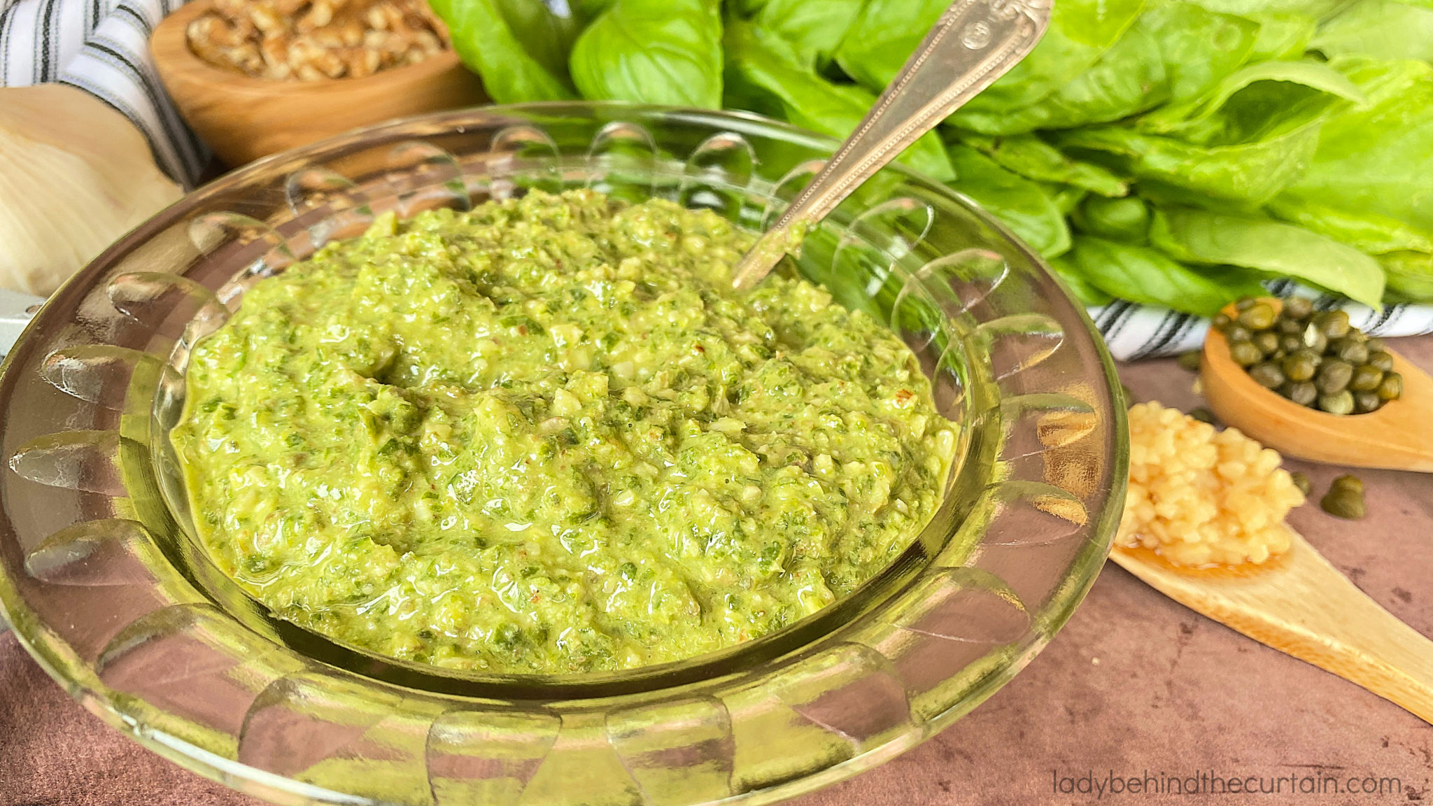 Basil and Green Olive Pesto Sauce
