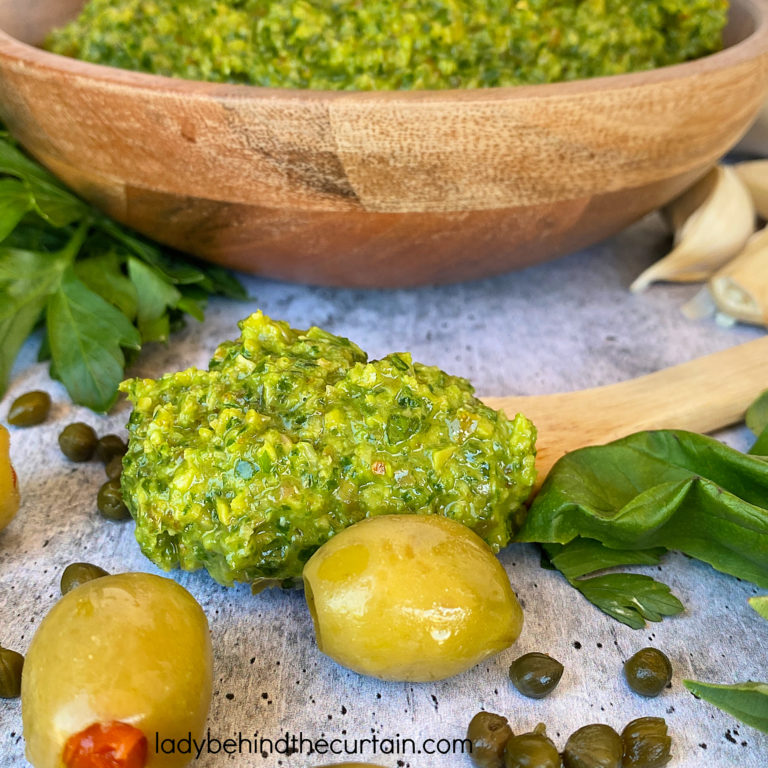 Basil and Green Olive Pesto Sauce