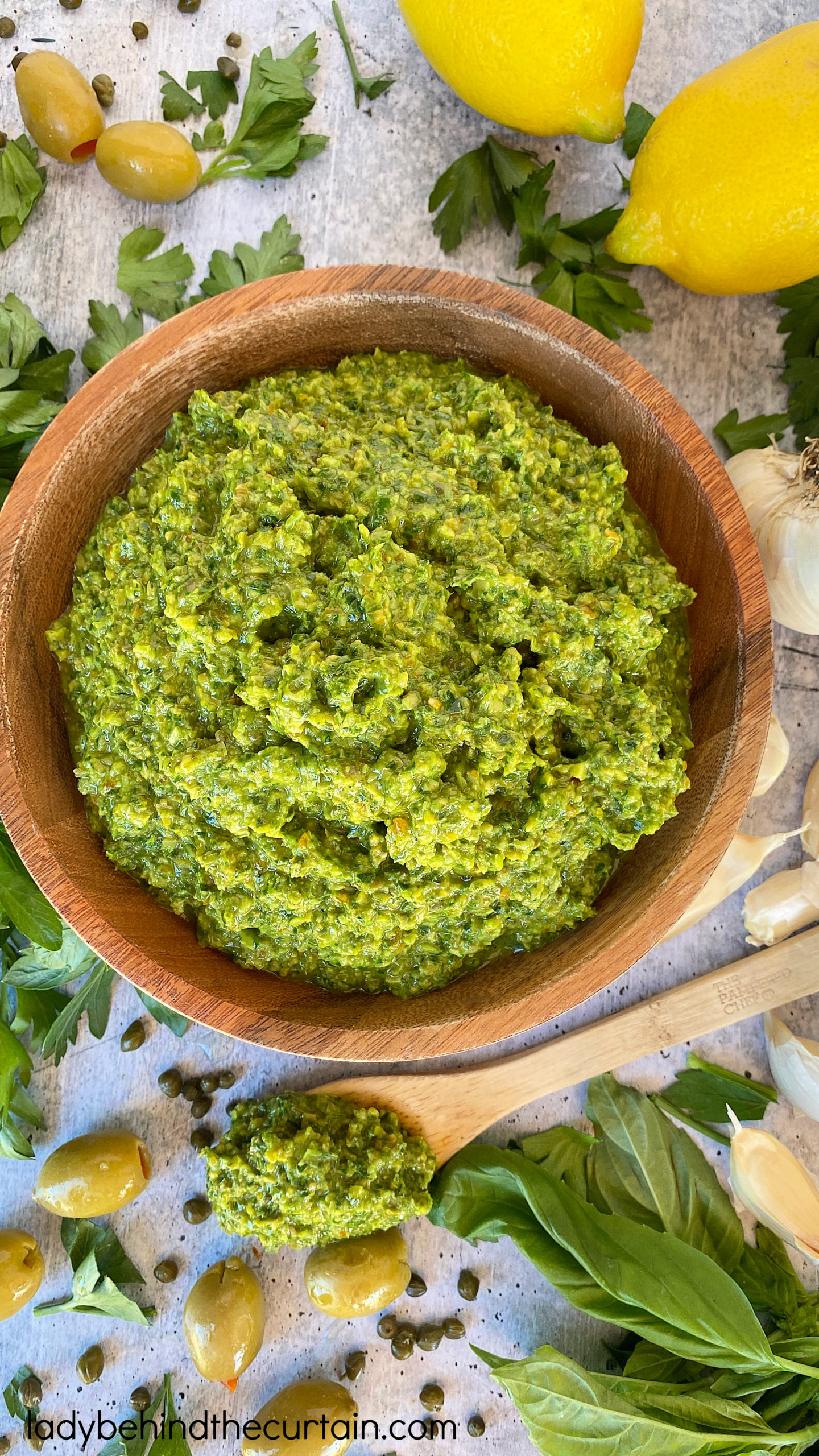 Basil and Green Olive Pesto Sauce