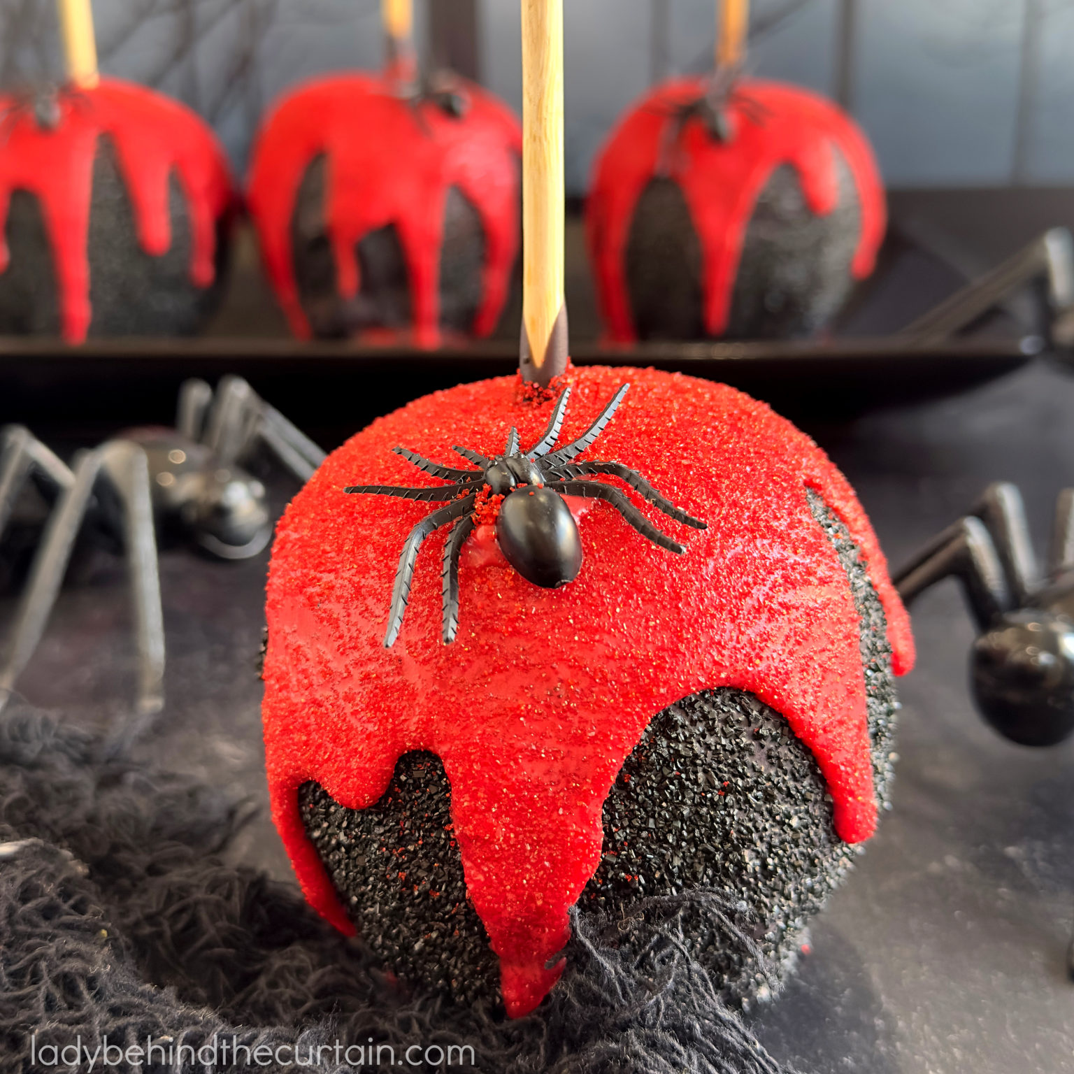 Black Widow Caramel Apples