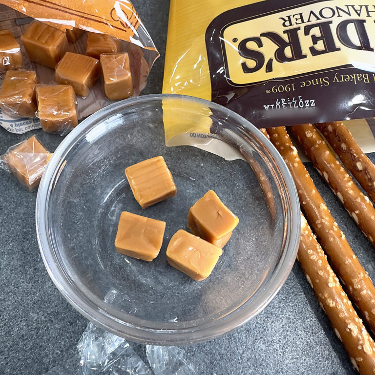 Salted Caramel Dark Chocolate Pretzel Rods
