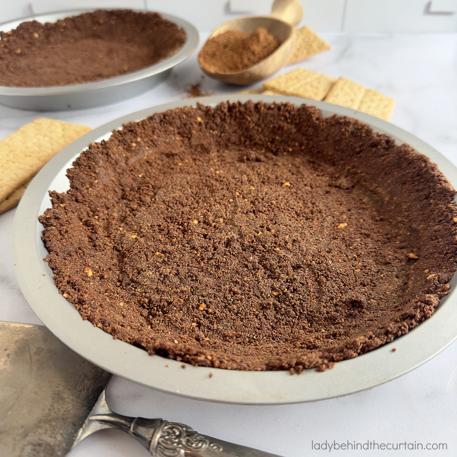 Chocolate Graham Cracker Crust Made With Honey Graham Crackers