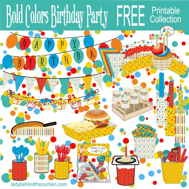 Bold Colors Kids Birthday Party FREE Printable Collection