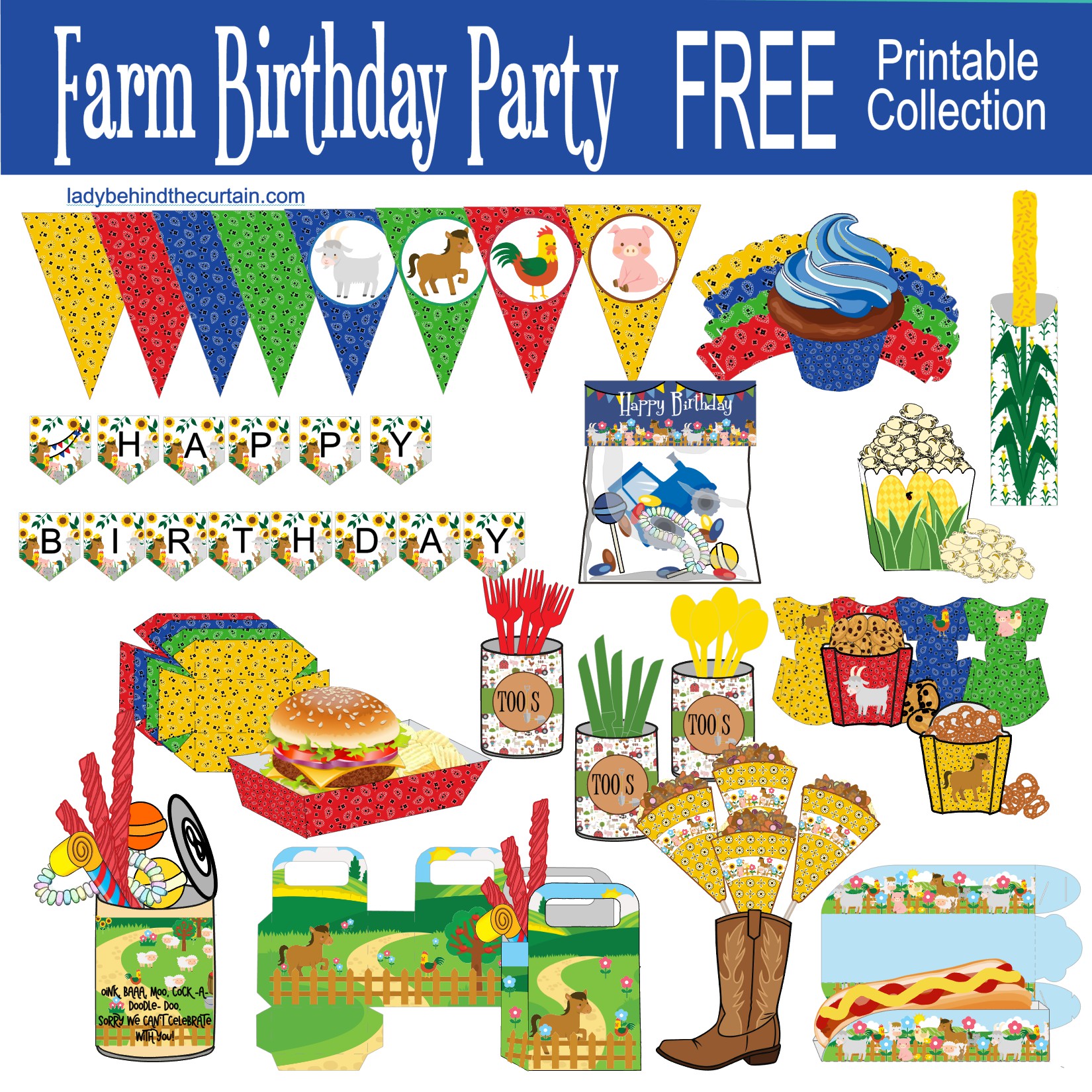 Kids Farm Themed Birthday Party FREE Printable Collection
