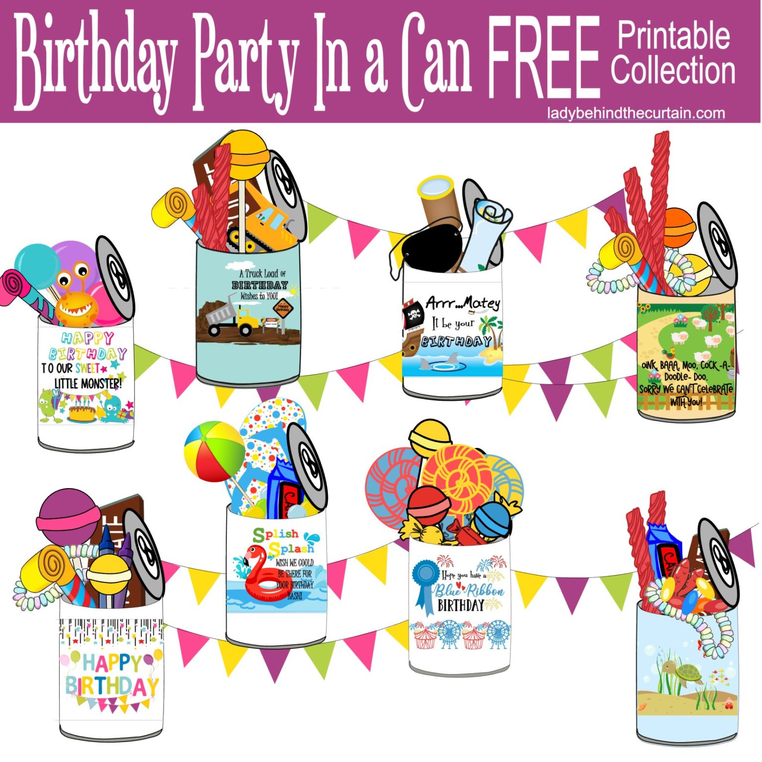 Birthday Party in a Can Wrapper FREE Printable Collection