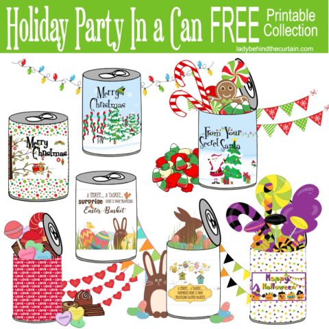Holiday Party in a Can Wrapper FREE Printable Collection