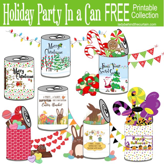 Holiday Party in a Can Wrapper FREE Printable Collection