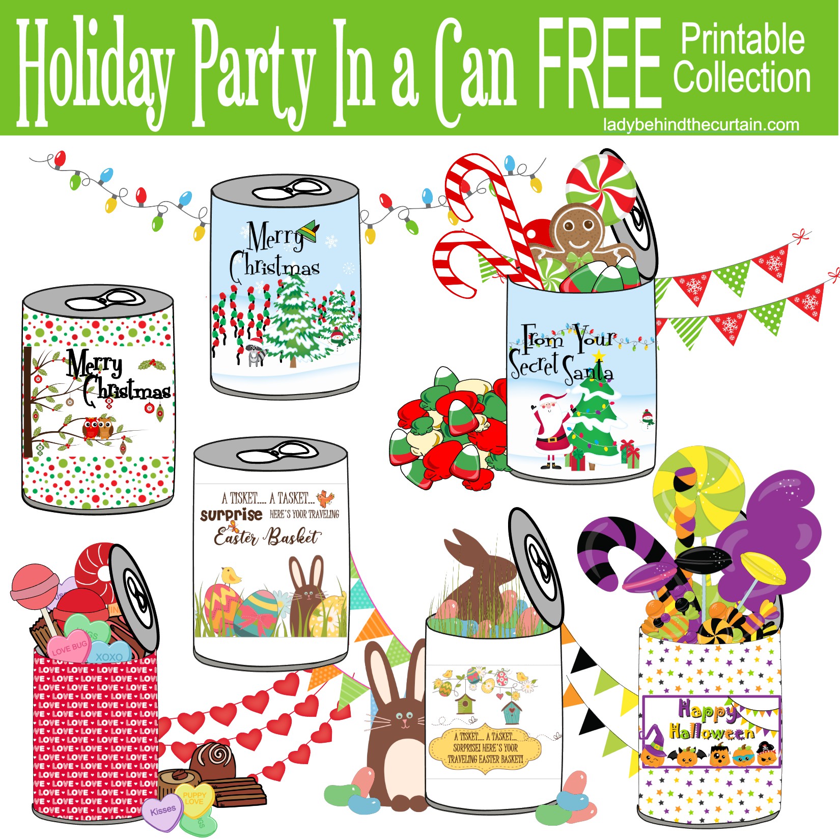 Holiday Party in a Can Wrapper FREE Printable Collection
