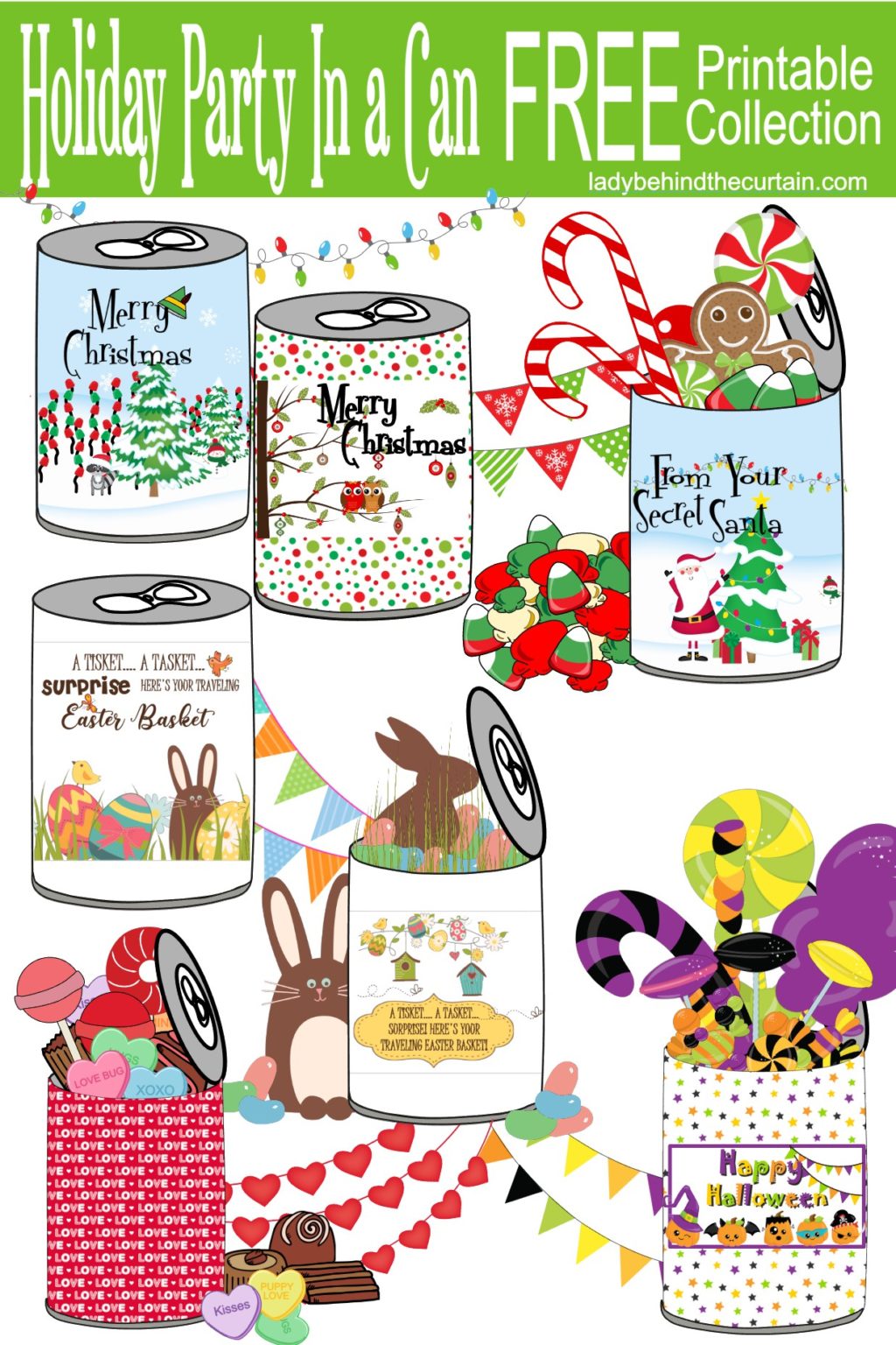 Holiday Party in a Can Wrapper FREE Printable Collection