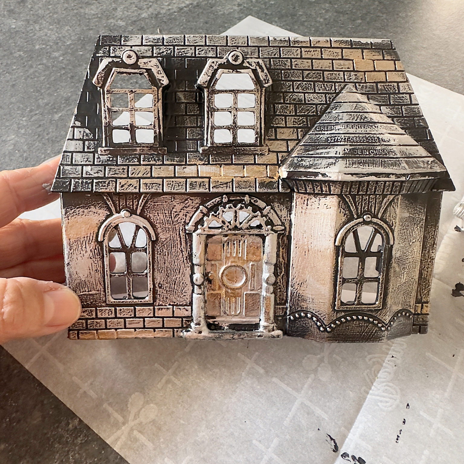 DIY Spooky House Cake Topper and Three Layer Halloween Cake