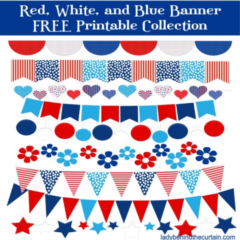 NINE: Red, White, and Blue Party FREE Printable Banner Collection