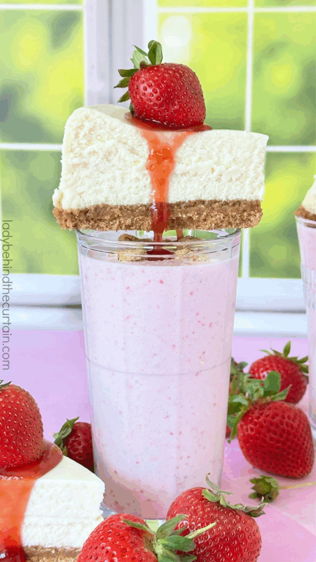 Strawberry Cheesecake Smoothies - Dessert in a Glass