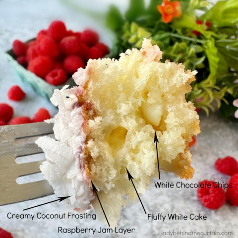 White Chocolate Raspberry Coconut Sheet Cake